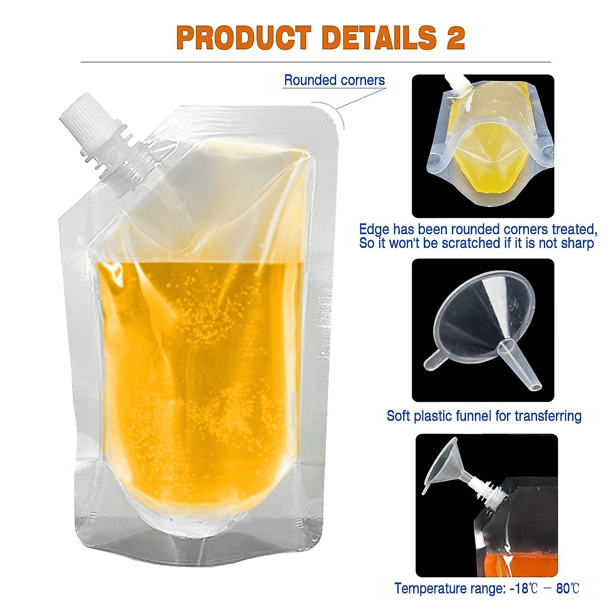 SENYUE 6 PCS Juice Flasks Drinks Flasks Liquor Pouch Reusable Drinking Flasks Concealable Plastic Flasks for Sneak to go