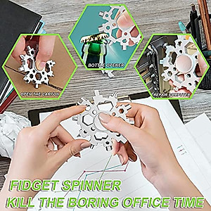 Snowflake Multitool,23-in-1 Multi Tool for Men with Fidget Spinner Function,Cool Gadgets for Men Dad Husband Boyfriend,Multitool for Outdoor,Cycling,Skiing