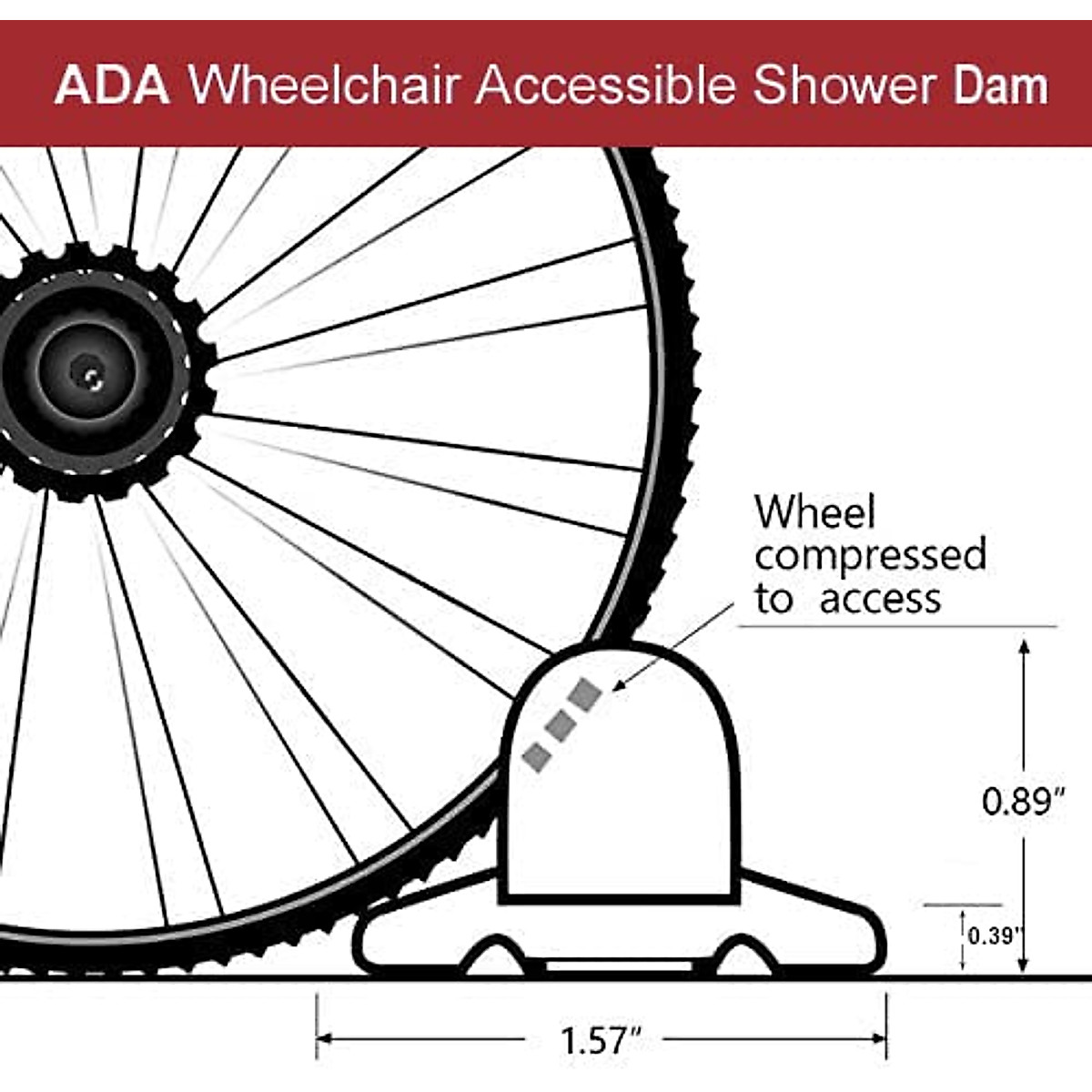 Frantie 67 Inch Collapsible Shower Threshold Water Dam, Ideal for Wheelchair Accessible Silicone Shower Barrier Water Stopper Retention System Dry and Wet Separation for ADA Shower Bathroom (5.5ft)