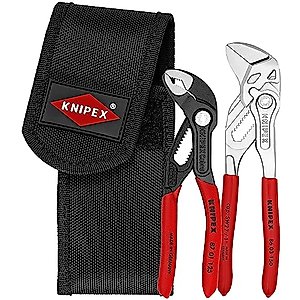 Knipex Tools 00 20 72 V01 Mini Pliers in Belt Pouch, Red, 2-Piece