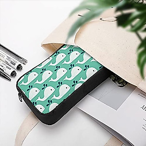 Cartoon Whales Pencil Case Stationery Pen Pouch Portable Makeup Storage Bag Organizer Gift