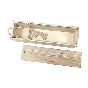 2-Pack Wooden Wine Box Single Bottle Natural Wood Case with Twine Handle for Crafts Gifts
