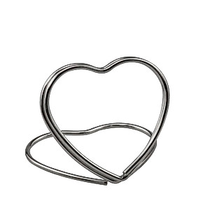 Haidong Heart Place Card Holder mini place card holders Wedding Table Number Holders name card holders for tables Suitable for weddings, birthday parties, etc. (silver) -12PCS