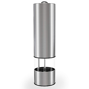 Electric Pepper Grinder or Salt Grinder – Battery Operated Automatic Spice Grinder - Pepper Mill with Light and Adjustable Ceramic Grinder by Velvastar