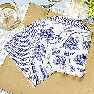 Kate Aspen Blue Willow Wedding Napkins, Thick Decorative Dinner Napkins, Luncheon Serveware, Perfect for Wedding Reception Or Bridal Shower