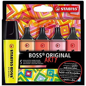 Highlighter - STABILO BOSS Original Arty - Wallet of 5 - Warm Colors