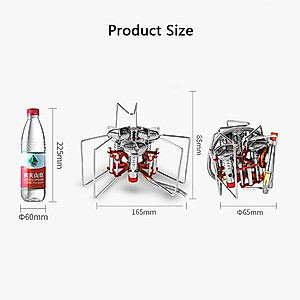 Bulin AirOka B6-A 5800W Portable High-Power Camping Stove Windproof Camping Gas Stove Foldable Mini Camp Propane Burner Three Lightweight burners in one for Outdoor Camping/Picnic/Hiking/Barbecue