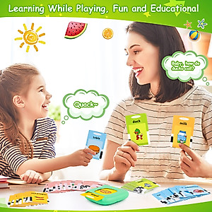 Beefox Talking Flash Cards for Toddlers 1-3, Autism Sensory Toys for Autistic Kids, Montessori Educational Learning Toys with 224 Sight Words, Speech Therapy Toys for 1-5 Year Old Boys Girls Gifts