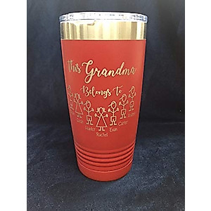 Custom Personalized This Grandma Belongs to Tumbler with Clear lid Travel Mug Coffee Mug Thumbler for Grandma Nana Papa