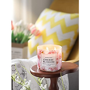 Spring Candle Cherry Blossom Scented Candle 3 Wicks Large Jar, 14 oz