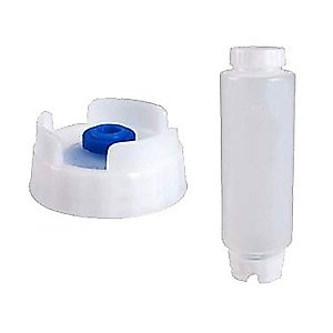 FIFO Squeeze Bottle Refillable 12 oz | Blue Tip Large Valve Dispenser for Thick Condiments, Sauces, Batter and Dressing | Self Sealing No Drip No Hassle | (3 Pack)