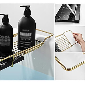 JAHH Home Brass Bathtub Tray Bath Tray Spa Bathtub Caddy Organizer Book Wine Tablet Holder Reading Rack Adjustable (Color : Style B)
