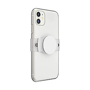 PopSockets Phone Grip Slide for Phones and Cases, Sliding Phone Grip with Expanding Kickstand - White
