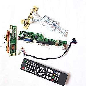 for LTN156AT01-A01/B01/B02 Remote+Inverter+Keyboard LCD Display T.V53 Controller Board 1CCFL 30Pin LVDS VGA HDMI AV USB DIY kit (LTN156AT01-B02)