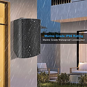 Herdio 6.5 Inches Outdoor Speakers Wired Waterproof Passive,Wall Mount Speakers with 800 Watts Powerful Bass for Home Patio Garden Covered Deck,All-Weather Durability,Black(2 Pairs)