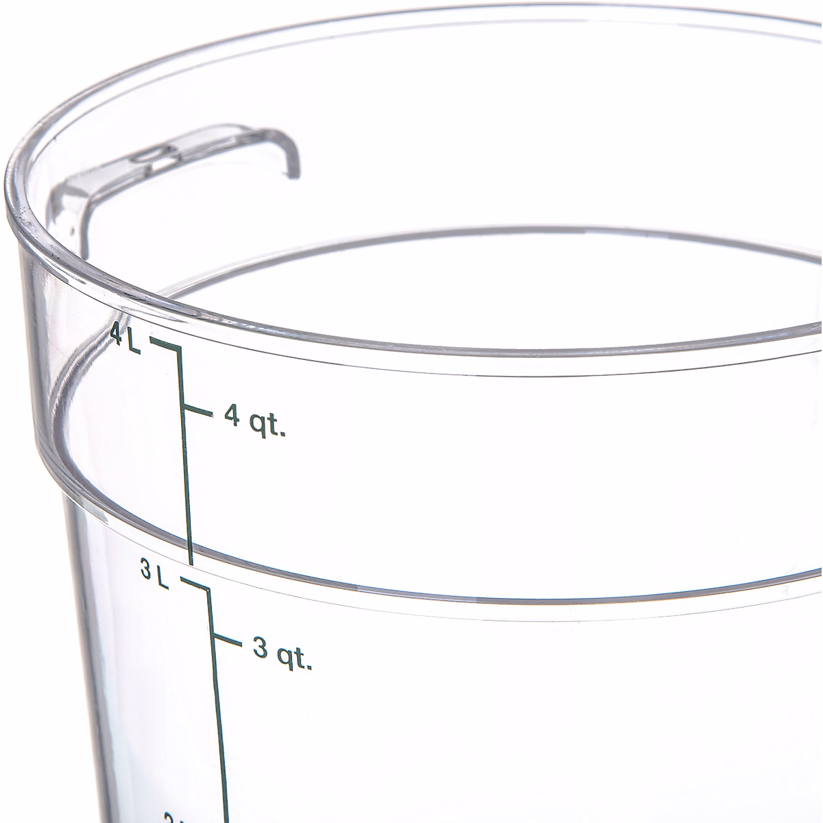 Carlisle FoodService Products Storplus Round Food Storage Container with Stackable Design for Catering, Buffets, Restaurants, Polycarbonate (Pc), 4 Quart, Clear, (Pack of 12)