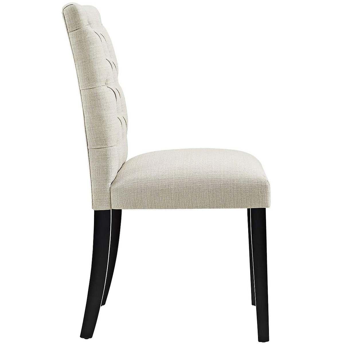 Modway Duchess Modern Tufted Button Upholstered Fabric Parsons Two Dining Chairs in Beige