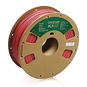 OVERTURE PLA Filament 1.75mm PLA 3D Printer Filament, 1kg Cardboard Spool (2.2lbs), Dimensional Accuracy +/- 0.03mm, Fit Most FDM Printer (Jeans Red)
