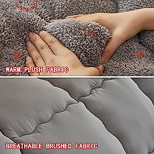 Tatami Mattress Futon Mattress Japanese Foldable Floor Mattress Soft Futon Quilted Bed Mattress Topper Plush Feather Fabric Fiber Mattress Tatami Mat Sleeping Pad,Gray,60x120cm 1.0kg