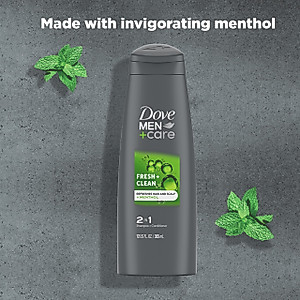 Dove Men+Care Fortifying 2 in 1 Shampoo and Conditioner for Normal to Oily Hair Fresh and Clean with Caffeine Helps Strengthen and Nourish Hair 12 oz