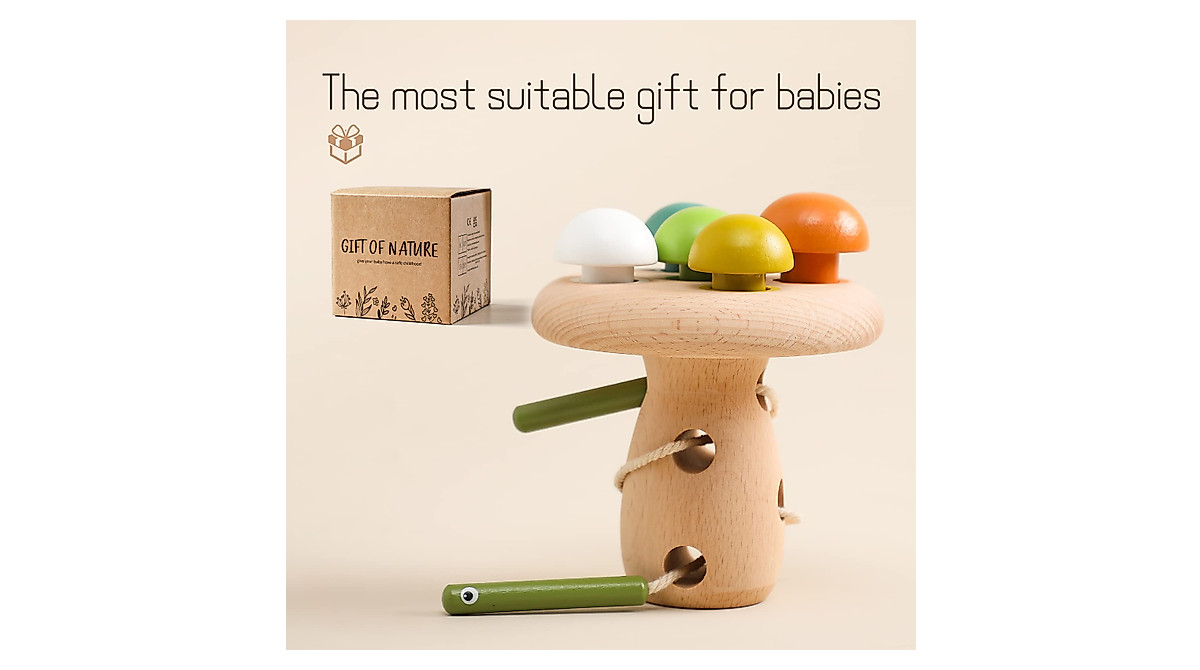 bopoobo Mushroom Sorting Toy for Kids - Montessori Fun
