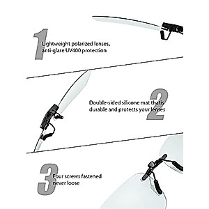 Weewooday 12 Pieces Polarized Clip on Sunglasses Rimless Clip on Sunglasses Rectangle Lightweight Polarized Eyeglasses for Myopia Eyeglasses Outdoor Night Driving Men Women