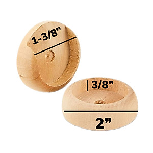 2 Complete Set Wooden Closet Pole Sockets and Screws Closet Pole Rod Holders Organization Coat Curtain Accept Standard 1-3/8" Pole Universal Design Solid Wood