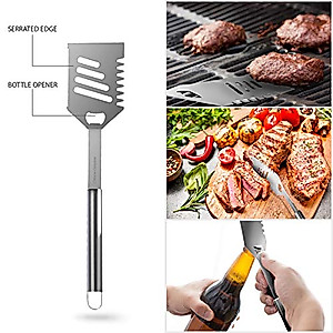 Home-Complete BBQ Grill Tool Set- Stainless Steel Barbecue Grilling Accessories with 7 Utensils and Carrying Case, Includes Spatula, Tongs, Knife
