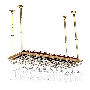 Stylish Simplicity Down Wine Glass Stylish Simplicity Rack Vintage Wrought Iron Household Simple Goblet Bracket Kitchen Cutlery Bottle Holder Adjustable Height Bar Floating Wine Rack (Golden 120 * 3