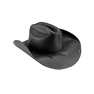 Western Hat! Black Wrangler Shantung Panama Traditional Western Hat (Large)