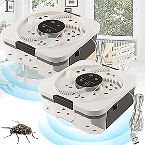 Electric Fly Trap Fly Trap Pest Device Gnat Flying Insect Trap Automatic Indoor Fly Trap Fly Catcher Pest Control Traps Pest Reject Control Catcher Insect Repellents Tools for Ranch, Garden (2 Pcs)