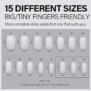 AILLSA Short Coffin Nail Tips 450pcs Soft Gel Full Cover Nail Tips Matte Pre-filed Press On False Nails Tips Fake Extension Gelly Nail Tips for Acrylic Nails Professional With Gift Box （15 Sizes）