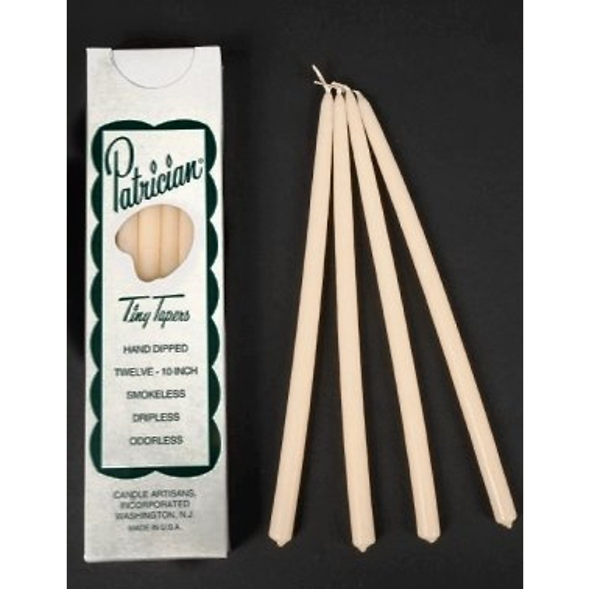 D'light Online Patrician 10 Inch Hand Dipped Skinny Taper Candles (Set of 12, Ivory)