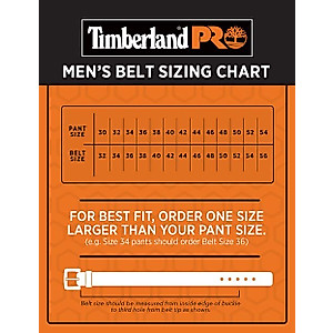 Timberland PRO Men's 38mm Boot Leather Belt, Dark Brown (Rubber Patch), 38