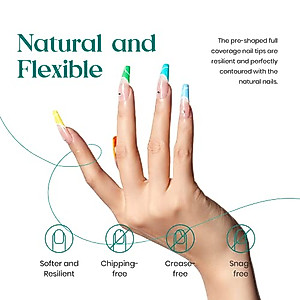 Beetles Gel Nail Kit Easy Nail Extension Set 5 In 1 Nail Glue Gel Base Coat with Pre shaped Long Coffin Soft Gel Nail Tips and Led Nail Lamp Acrylic Nail Clipper for Nail Art Diy Home Manicure