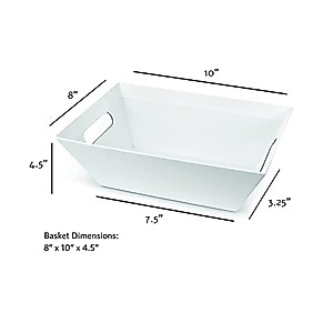 [5 PK] 8x10” White Baskets for Gifts Empty | Small Rectangular Basket | Valentines, Christmas, Wedding, Bridesmaid, Storage, Display | Wine Gift Basket | Gift to Impress - Upper Midland