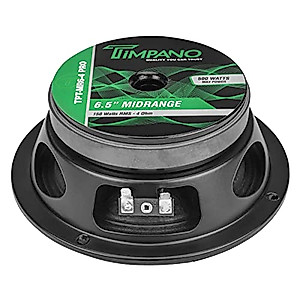 Timpano 6.5” Shallow Midrange Speaker 4 Ohm 500 Watts Max Power Pro Audio Loudspeaker (1 Speaker)