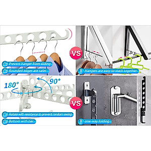 VICSKY Wall Mounted Small Drying Rack with Bar, 180° Swing Arm and 90°Folding, Laundry Room Dryer Rack, Sturdy Hanging Clothes, Safe Valet Hook, Solid Aluminum (White, 2Pack)