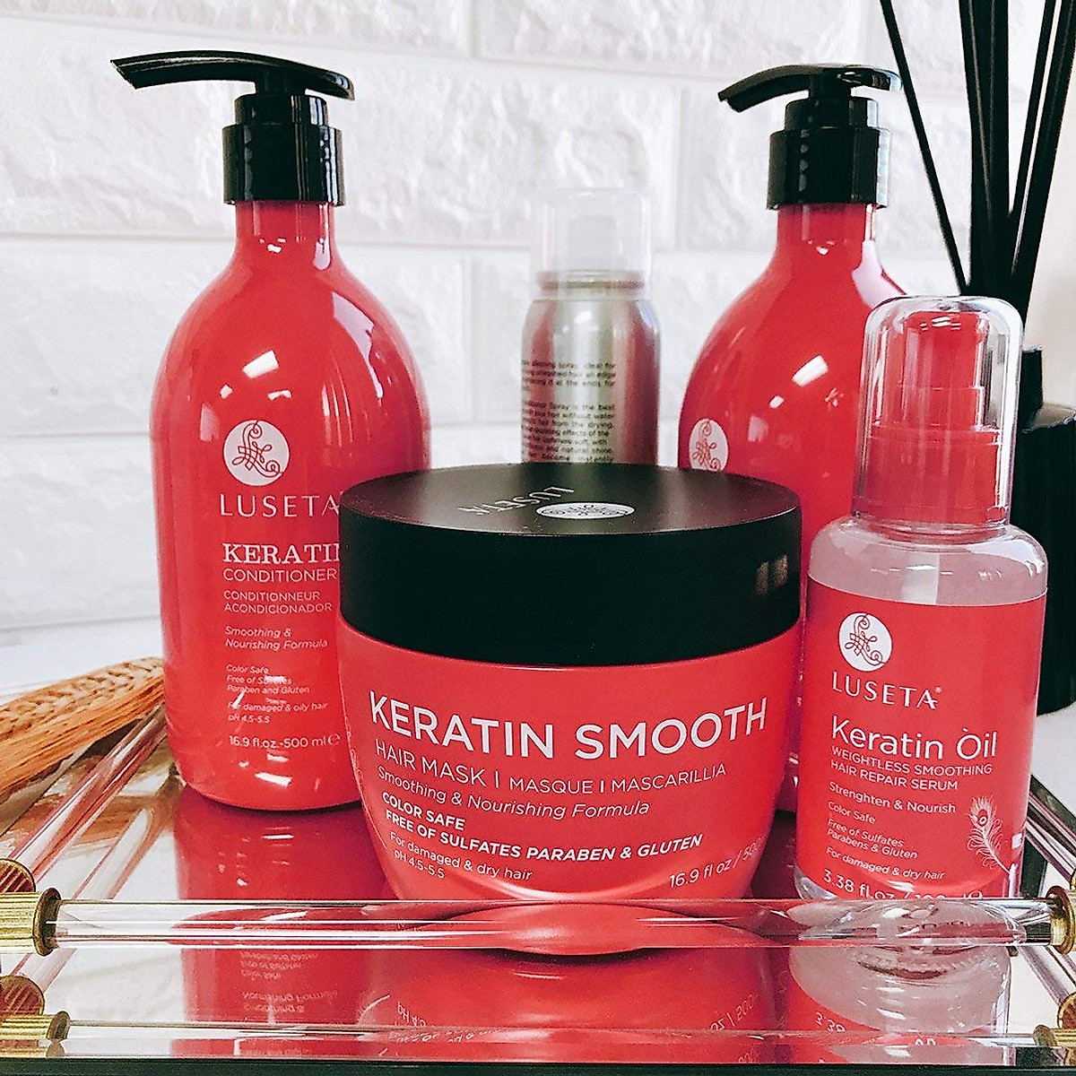 Luseta Keratin Shampoo and Conditioner & Hair Oil & Smooth Hair Mask