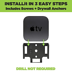 HIDEit Mounts ATV4K Mount for Apple TV 4K, American Company - Steel Wall Mount for Apple TV 4K - Compatible with Apple TV HD, Apple TV 4K 1st and 2nd Gen, Not Compatible with 2022 Apple TV 4K 3rd Gen