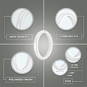 Truly Alpha Ceramic Rings for Women - Classic Wedding Rings for Men & Woman | 3mm, Ceramic Ring Band | Ceramic Ring for Men | Wedding Bands for Her & Mens Rings | Mens Wedding Band Size 8