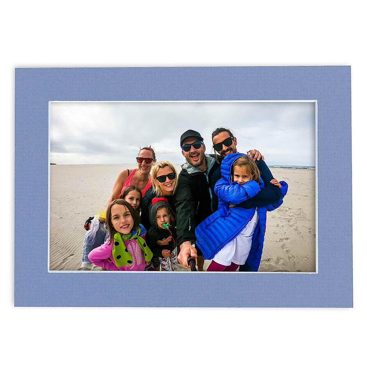 11x14 Mat Bevel Cut for 8.5x11 Photos - Acid Free Brittany Blue Precut Matboard With Backing Board and Crystal Clear, Self Seal Photo Mat Bag - For Pictures, Photos, Framing - 4-ply Thickness