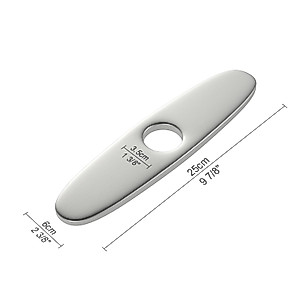 Lefton 10" Sink Cover Plate for 1 or 3 Hole Bathroom or Kitchen Faucet, FCP2201-0 (Brushed Nickel)