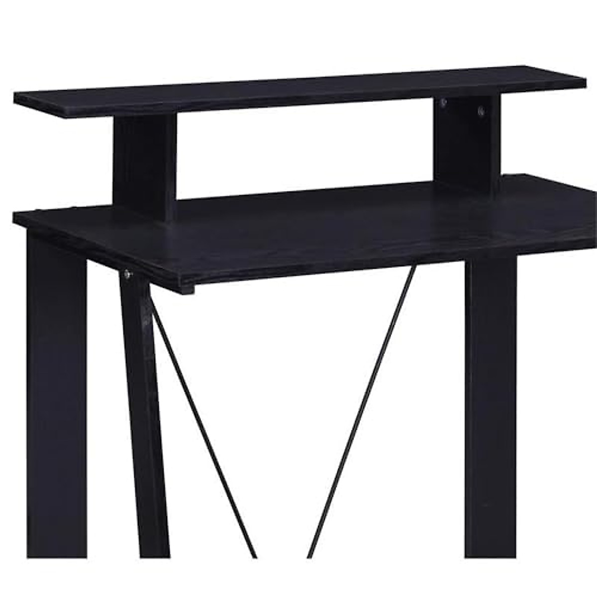 Acme Nypho Wooden 2 Shelves Writing Desk with Metal Frame in Black