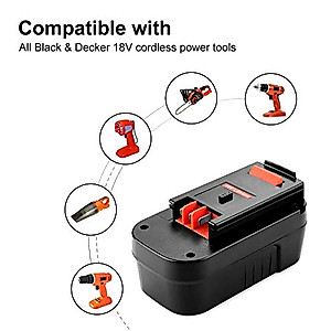 Bakipante 【Update】 2Pack Maximum 4.0Ah Replacement Lithium Battery with Charger for Black and Decker 18V Battery HPB18-OPE 244760-00 A1718 FS18FL FSB18 Firestorm