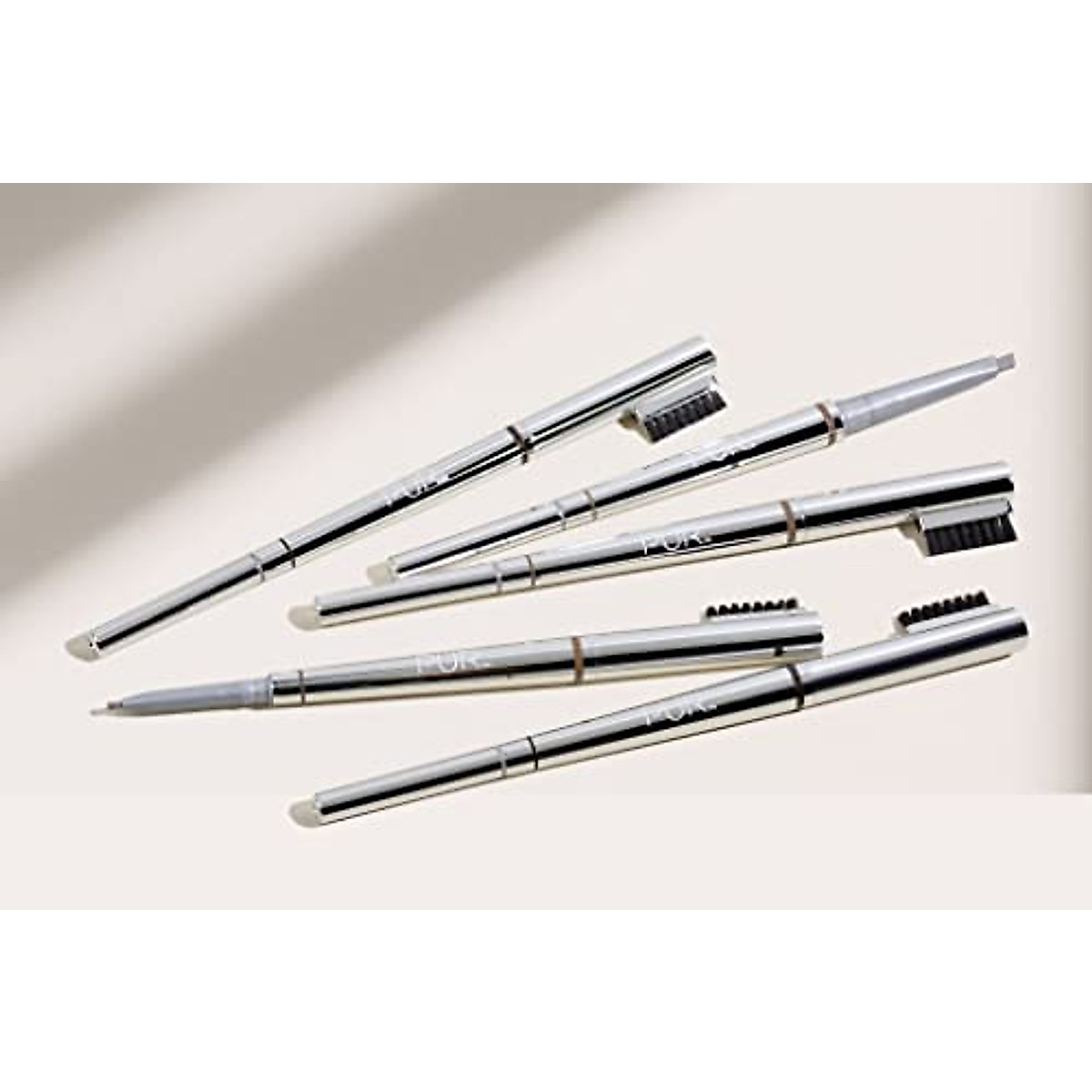 PÜR Beauty Arch Nemesis 4-in-1 Dual-Ended Brow Pencil, Self-Sharpening Component, Built-In Brow Grooming Comb, Conditions & Strengthens Brow Hair- Dark,1 Count (Pack of 1)