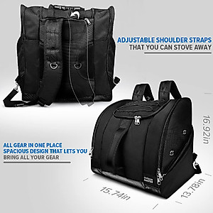 OutdoorMaster Boot Bag POLAR BEAR - 50L Ski Boots and Snowboard Boots Bag, Excellent for Travel with Waterproof Exterior & Bottom - for Men, Women and Youth - Black