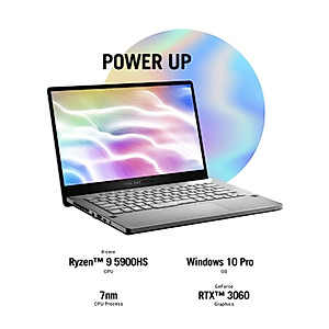 JTD ROG Zephyrus G14 Anime Matrix Ultra Slim Gaming Laptop, 14" 120Hz Pantone Validated QHD Display, GeForce RTX 3060, AMD Ryzen 9 5900HS (32GB DDR4 RAM | 1TB PCIe SSD) Windows 10 Pro,