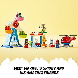 LEGO DUPLO Marvel Spider-Man & Friends: Funfair Adventure 10963 Fairground with Helicopter Toy, Spidey and Hulk Figures, Toys for Toddlers, Boys & Girls Ages 2 Plus