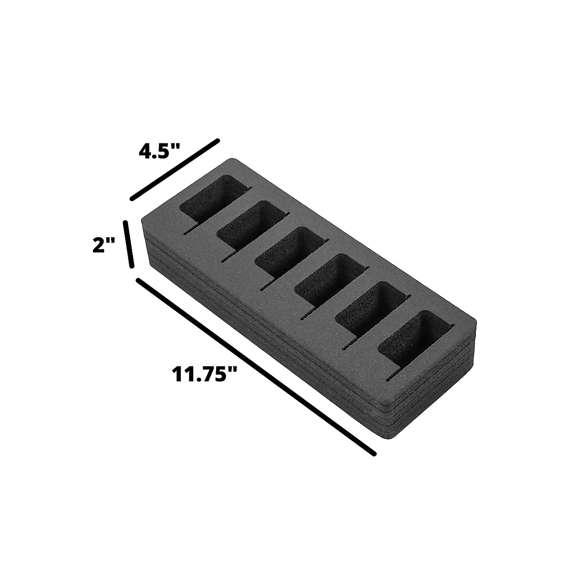 Polar Whale 2 Cocktail Capsule Drawer Organizers Tray Insert Compatible with Bartesian for Kitchen Home Bar Party Waterproof Washable Black Foam 6 Compartment 4.5 x 11.75 Inches